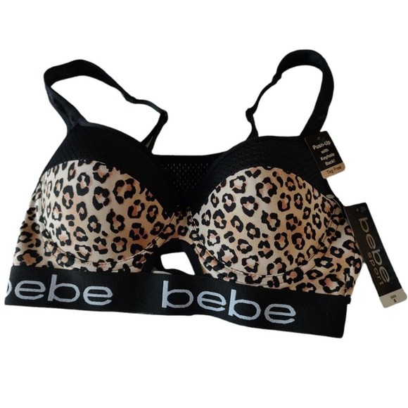 bebe | Intimates & Sleepwear | Nwt Bebe Leopard Longline Pushup Bra ...